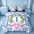 Catabedysis Bows Alphabet I 7-Piece King Bedding,Vintage Boho Flowers ...
