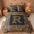 Catabedysis Brown Monogrammed Print 7pcs Queen Bedding,Initial Letter R ...