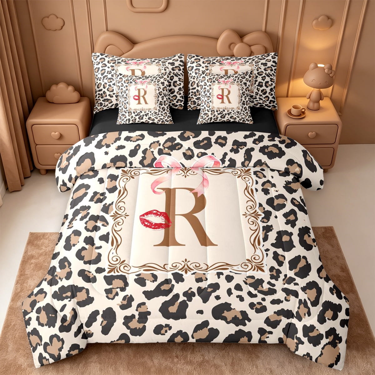 Catabedysis Cheetah Animal Print 7-Piece King Bedding,Leopard ...