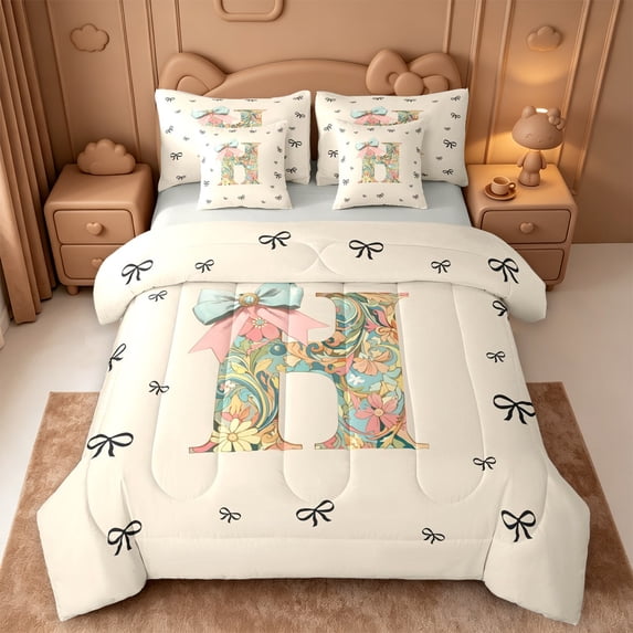 Catabedysis Cute Coquette Bowknot 7 Pieces Full Size Bedding Sets ...