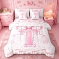 Catabedysis Dreamy Princess Bow7pcs Queen Bedding,Pink Alphabet T ...