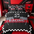 Catabedysis Extreme Speed Racing Theme 7-Piece King Bedding,Checkered ...