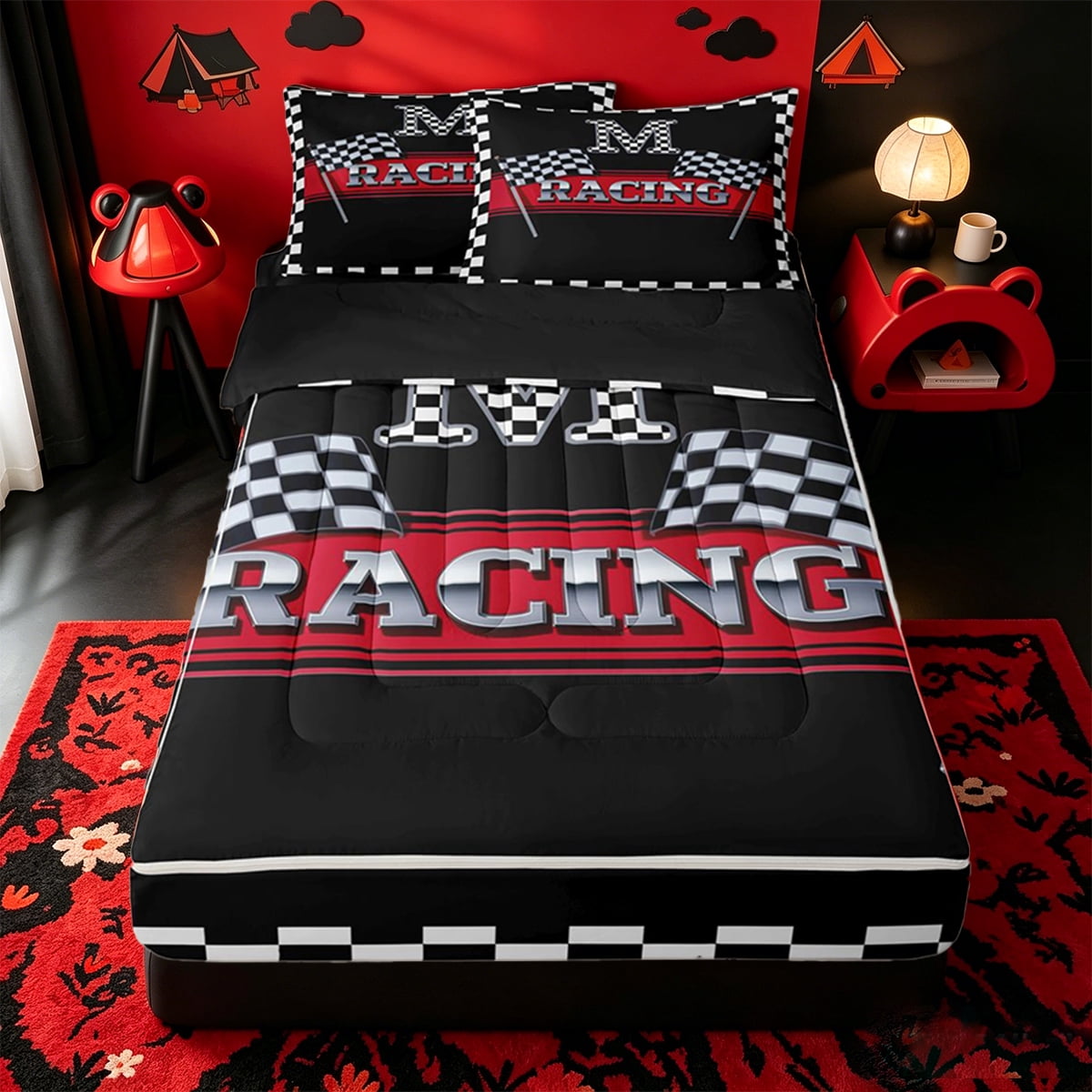 Catabedysis Extreme Speed Racing Zipper Full Size Comforter Sets with ...