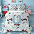 Catabedysis Farm Equipment Tractor 7-Piece King Bedding,Blue Initial U ...
