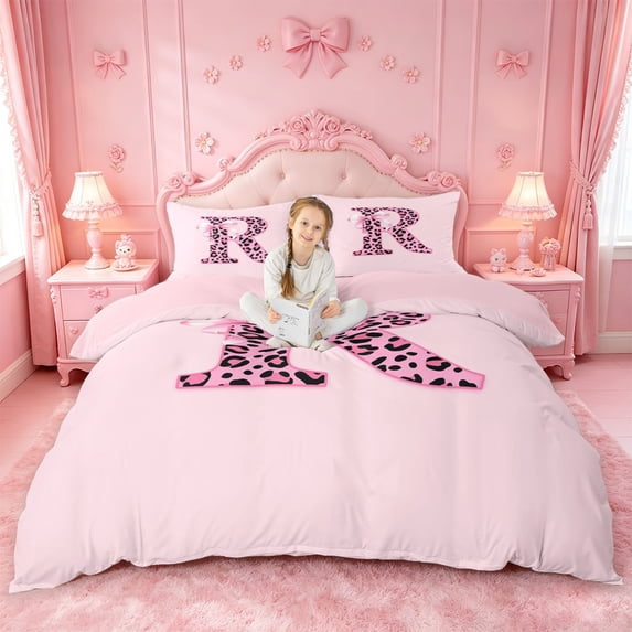 Catabedysis Fashion Cheetah Pattern Duvet Cover Queen,Pink Bows ...