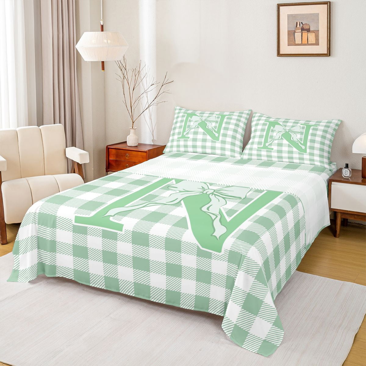 Catabedysis Green ABC Print N Bed Sheets,Personalized Monogrammed Gifts ...