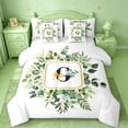 Catabedysis Green Rustic Leaves 7pcs Queen Bedding,Alphabet G Design ...
