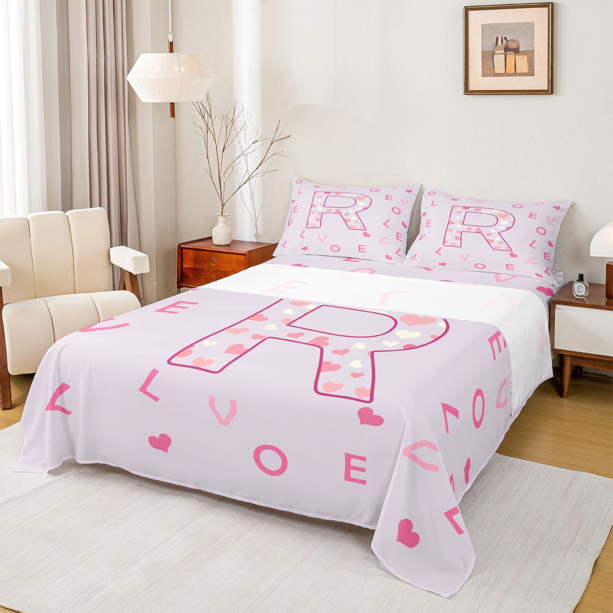 Catabedysis Loves Alphabet R Bed Sheets,Cartoon 26 ABC Full Size Sheets ...