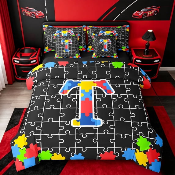 Catabedysis Modern Educational Print 7-Piece King Bedding,Colorful ...