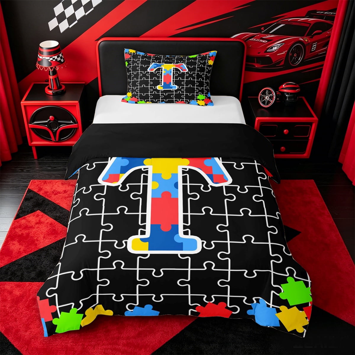Catabedysis Modern Educational Print Twin Duvet Cover,Colorful Alphabet ...