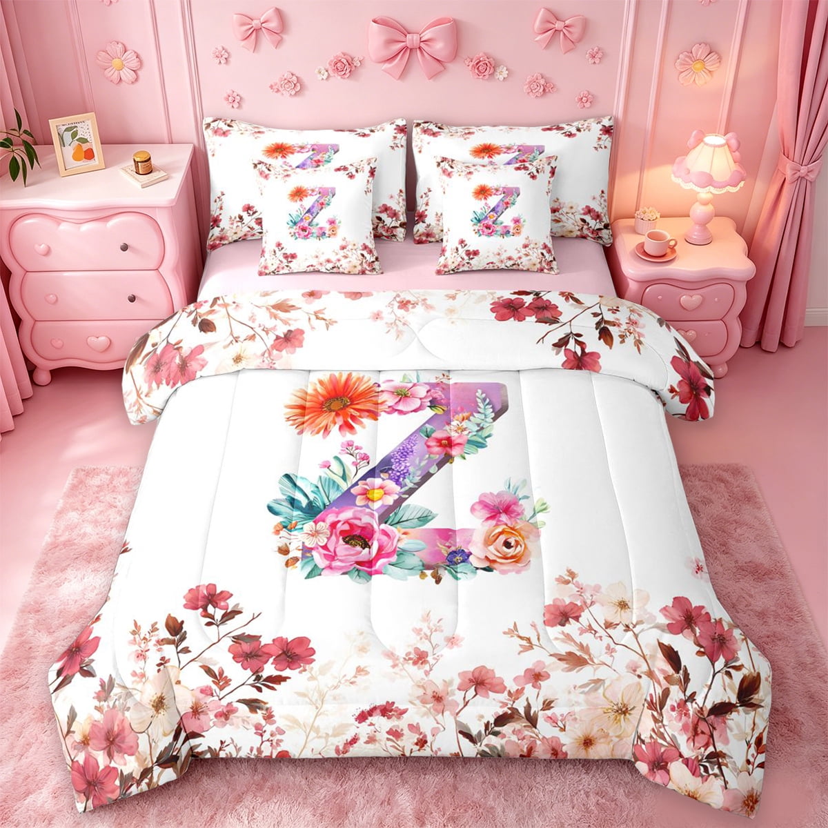 Catabedysis Personalized Letter Gifts 7 Pieces Full Size Bedding Sets ...