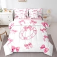 Catabedysis Pink Ribbon Bows 7-Piece Twin Bedding,Lovely Bowknot ...