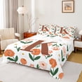 Catabedysis Plant Theme Monogram K King Sheets,Green Leaves Print ...