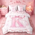 Catabedysis Ribbon Monogram K 7 Pieces Full Size Bedding Sets,Coquette ...