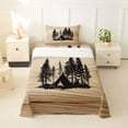 Catabedysis Rustic Camping Twin Sheets,Tent Silhouette Print Bedding ...