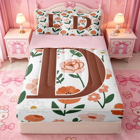 Catabedysis Rustic Floral Monogrammed Print Zipper Full Size Comforter ...