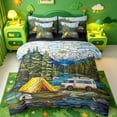 Catabedysis Stained Glass Camping 7-Piece Twin Bedding,Tent Van Print ...