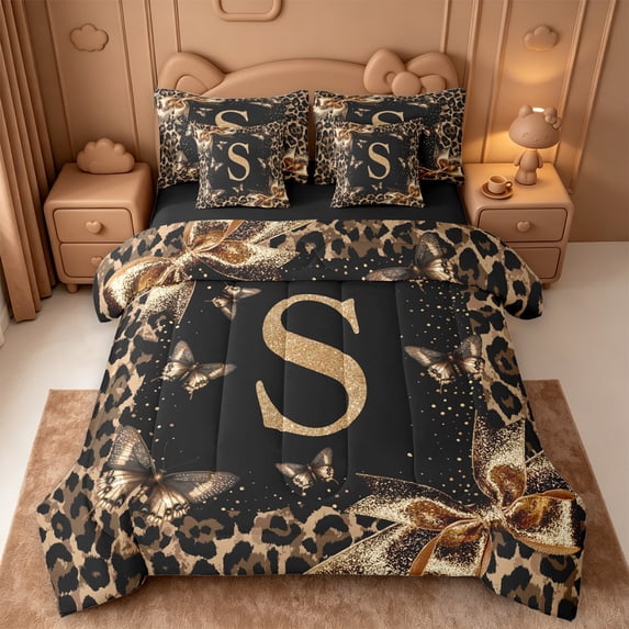Catabedysis Wild Leopard Print 7-Piece Twin Bedding,Brown Personalized ...