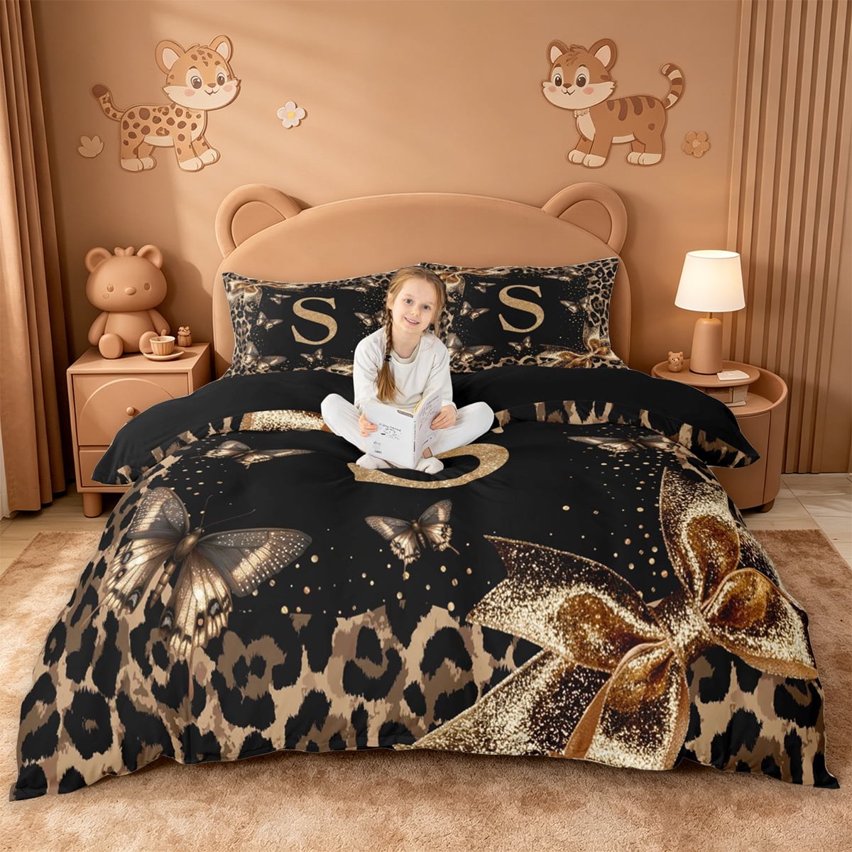 Catabedysis Wild Leopard Print Duvet Cover Queen,Brown Personalized ...