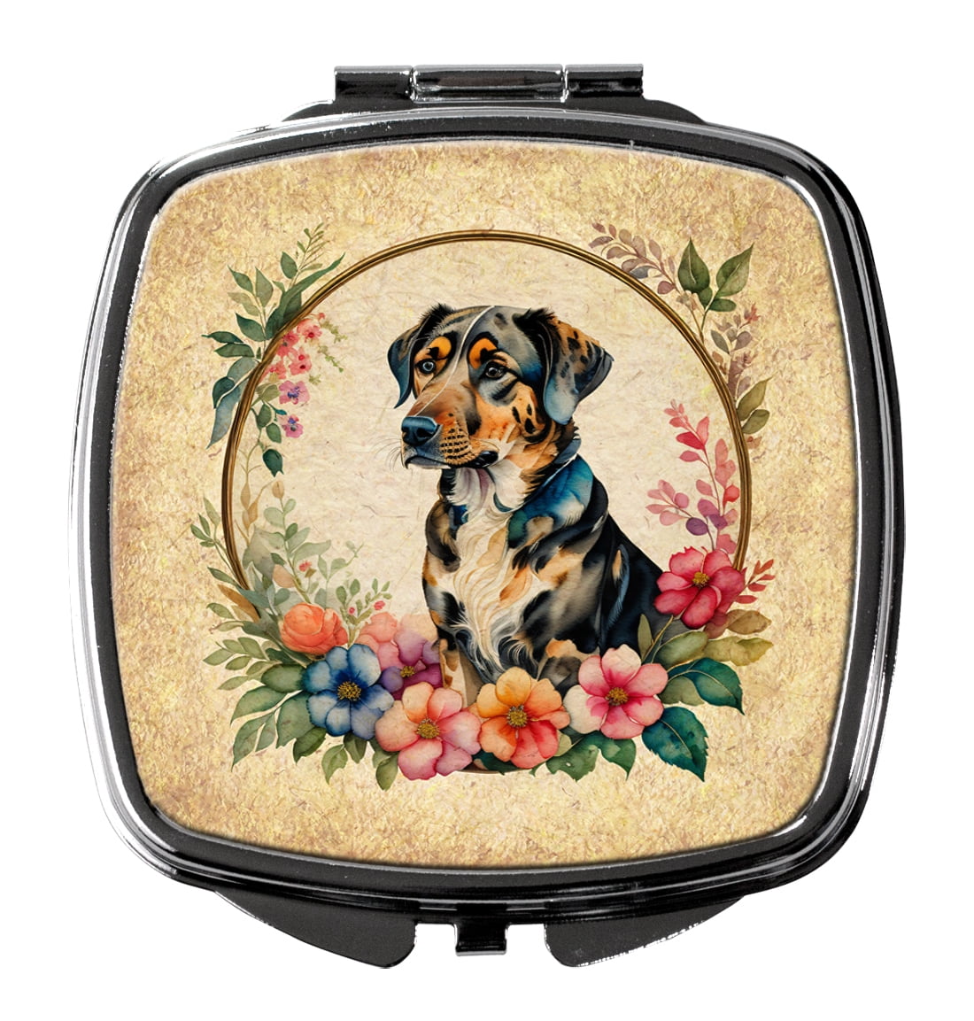 Catahoula Leopard Dog and Flowers Compact Mirror 2.75 in x 3 in ...