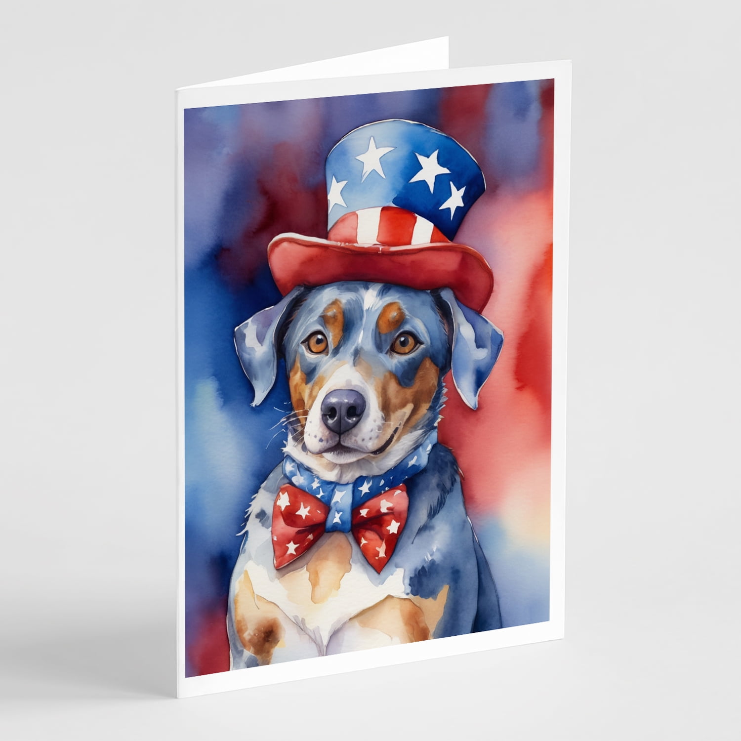 Catahoula Patriotic American Greeting Cards Pack of 8 7 in x 5 in ...