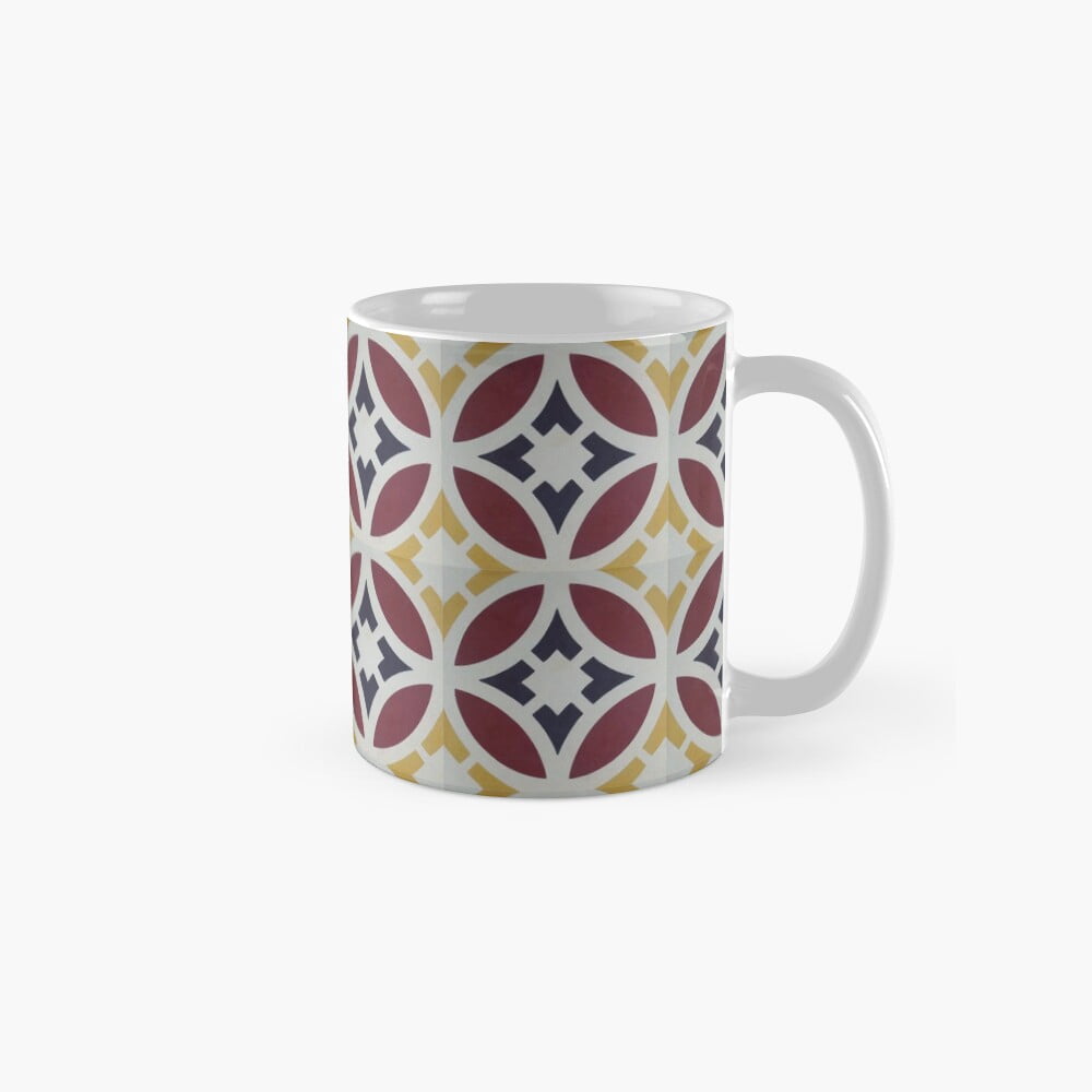 Catalan Hydraulic Tile. Design 3 Classic Mug, Ceramic Coffee Mug, Tea ...