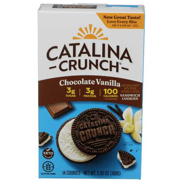 Catalina Crunch Chocolate Vanilla Keto Sandwich Cookies 5.9 oz - Pack ...