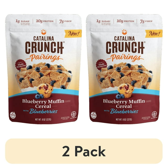 (2 pack) Catalina Crunch Pairings, Blueberry Muffin Cereal With Blueberries, 8 oz (227 g ...