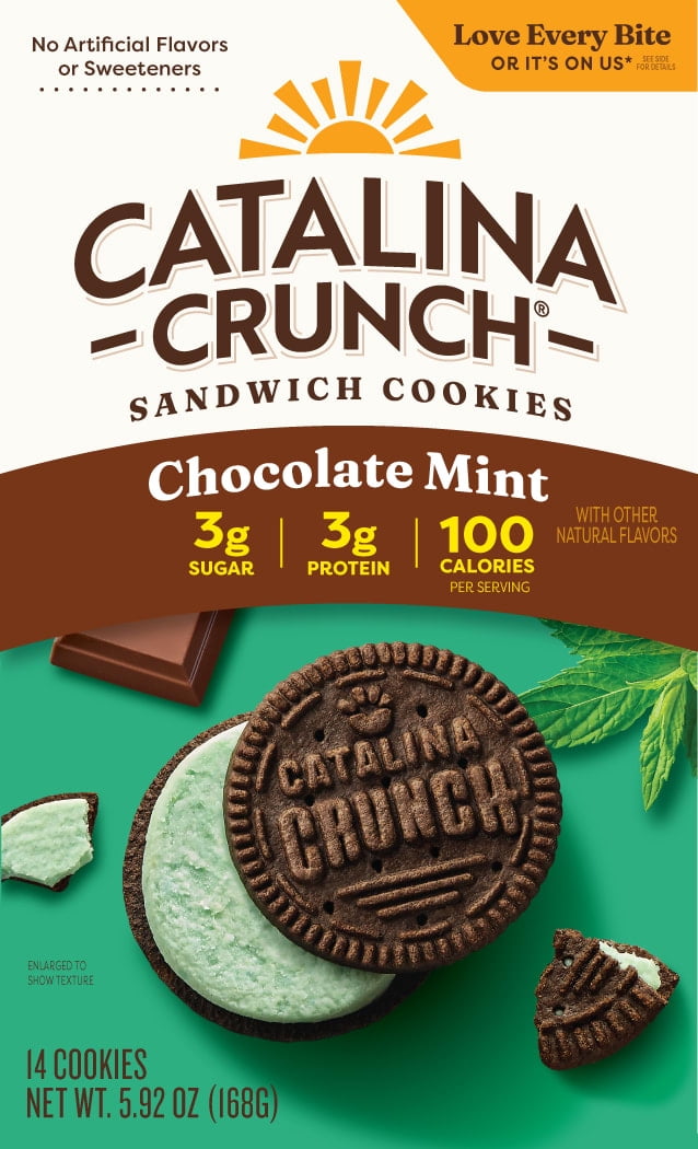 Catalina Crunch Chocolate Mint Sandwich Cookies, 5.92 oz, Keto, 4g ...
