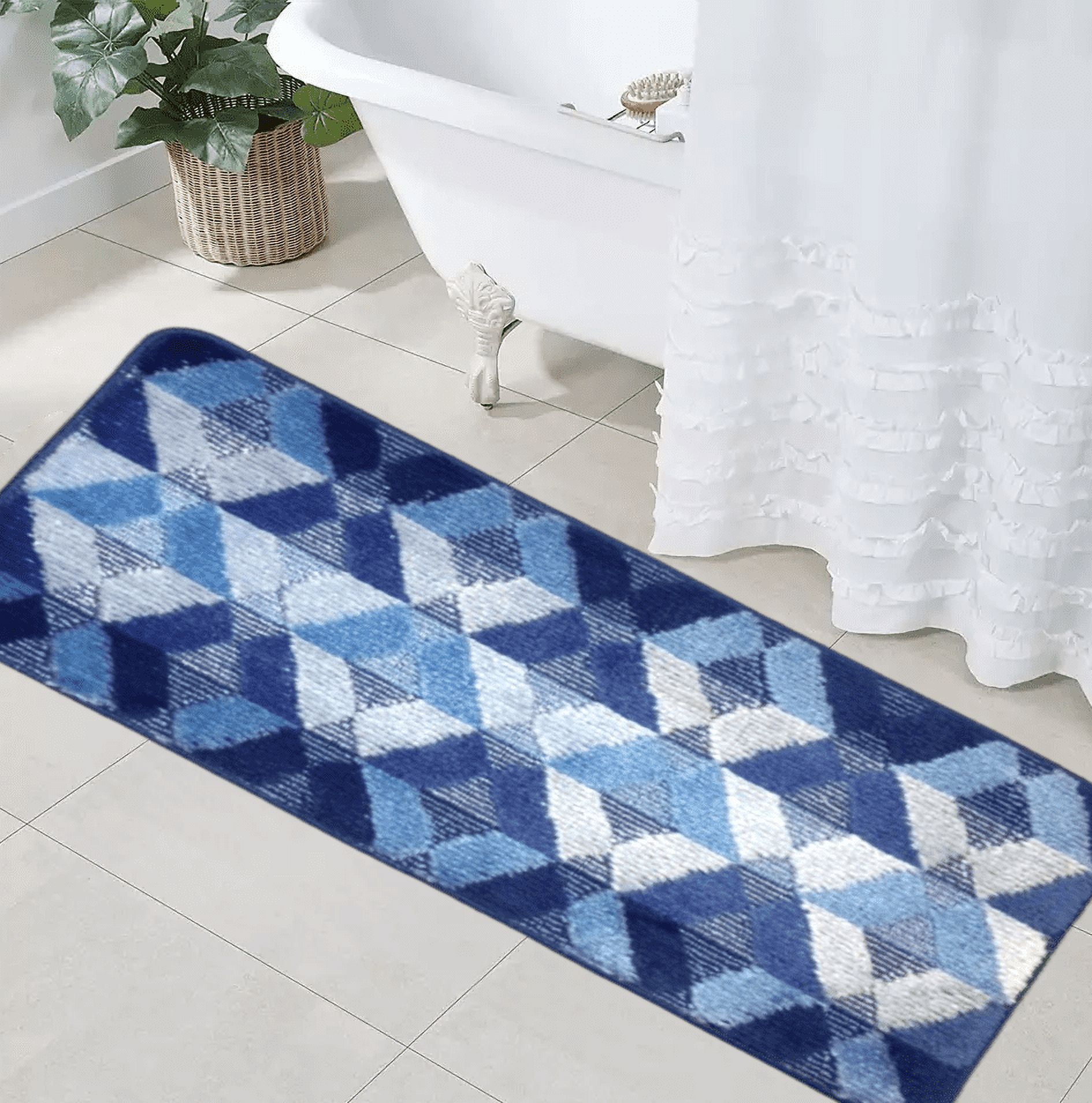 Catalina Home Mosaic Collection Design (Non-Slip) Runner Rug - Blue ...