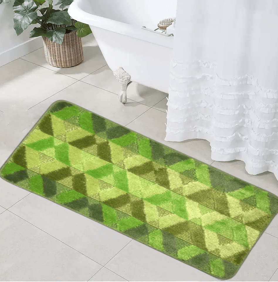 Catalina Home Mosaic Collection Design (Non-Slip) Runner Rug - Green ...