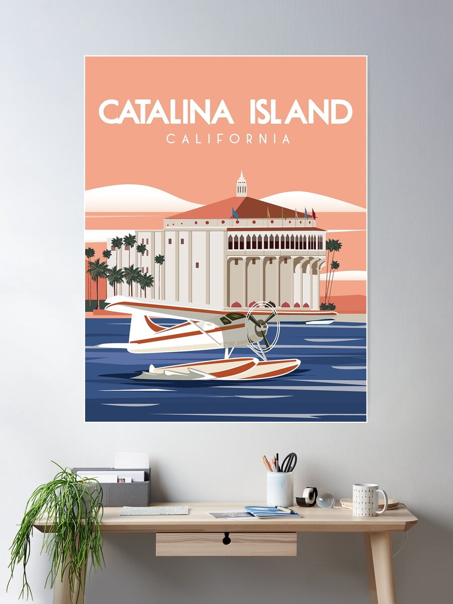 Catalina Island California Vintage Travel Poster Poster Wall Art ...