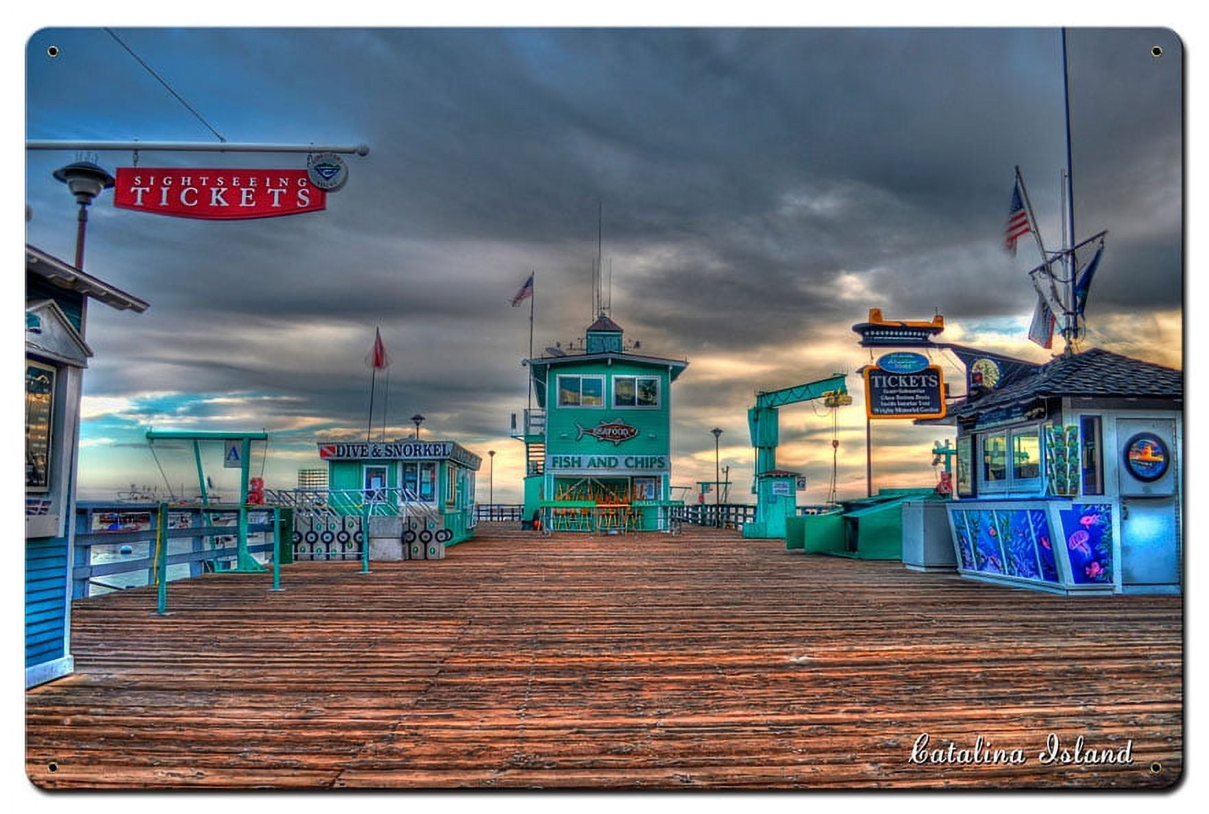 Catalina Island Pier Vintage Sign “Made in the USA with heavy gauge ...