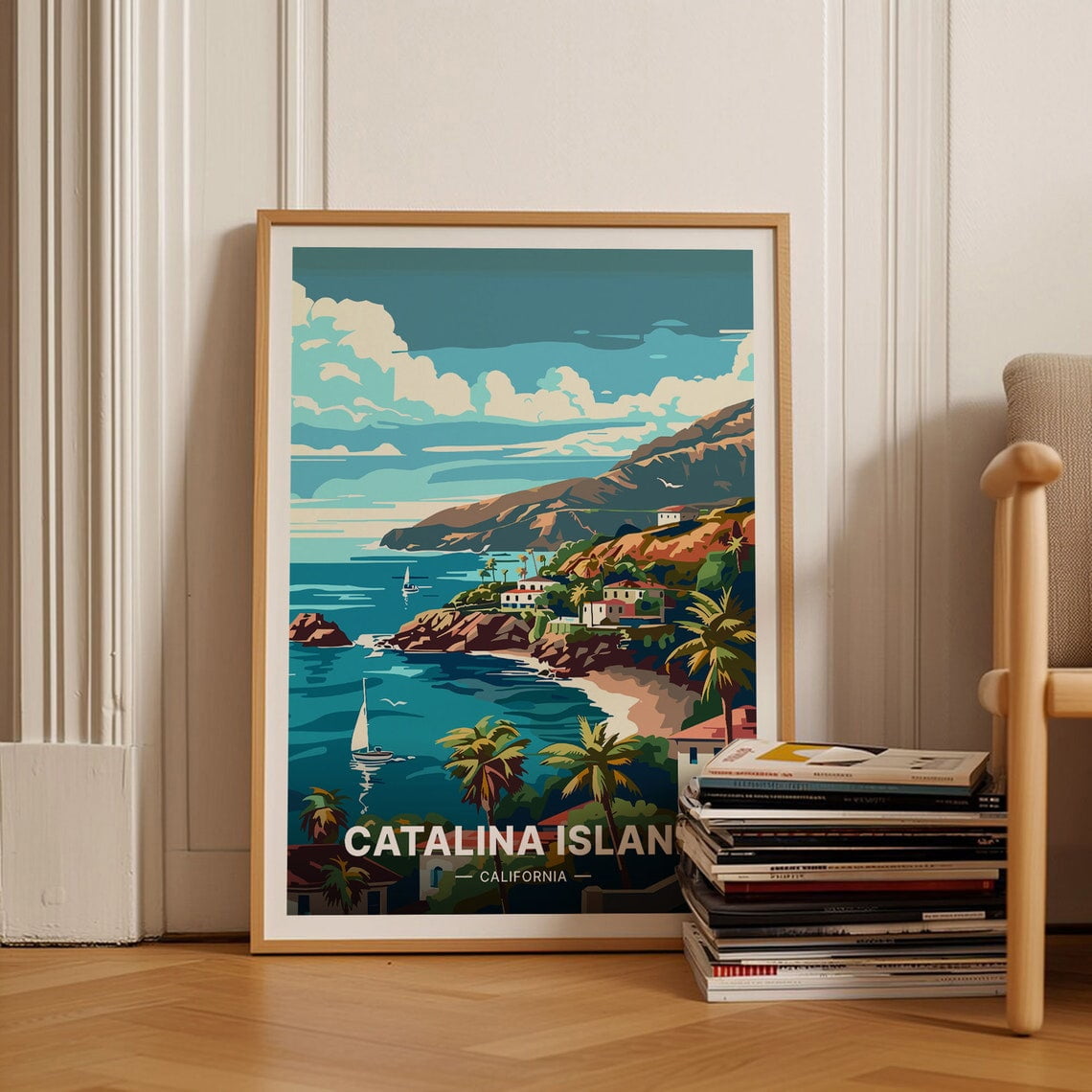 Catalina Island Poster, Travel Wall Art, California Scenic Landscape ...