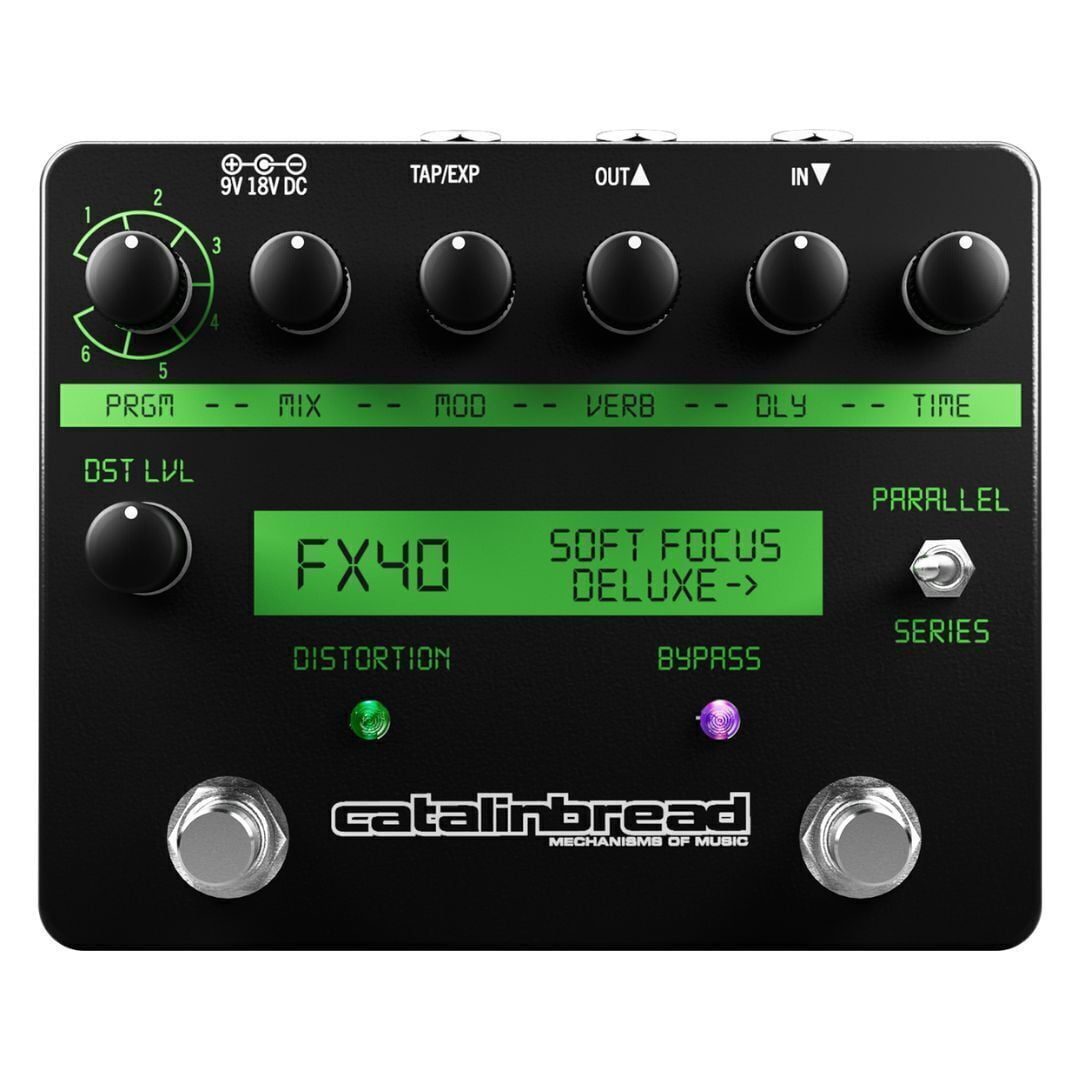Catalinbread Soft Focus Deluxe Multi-Effects Reverb Guitar Pedal with 6-Program Matrix (Black ...
