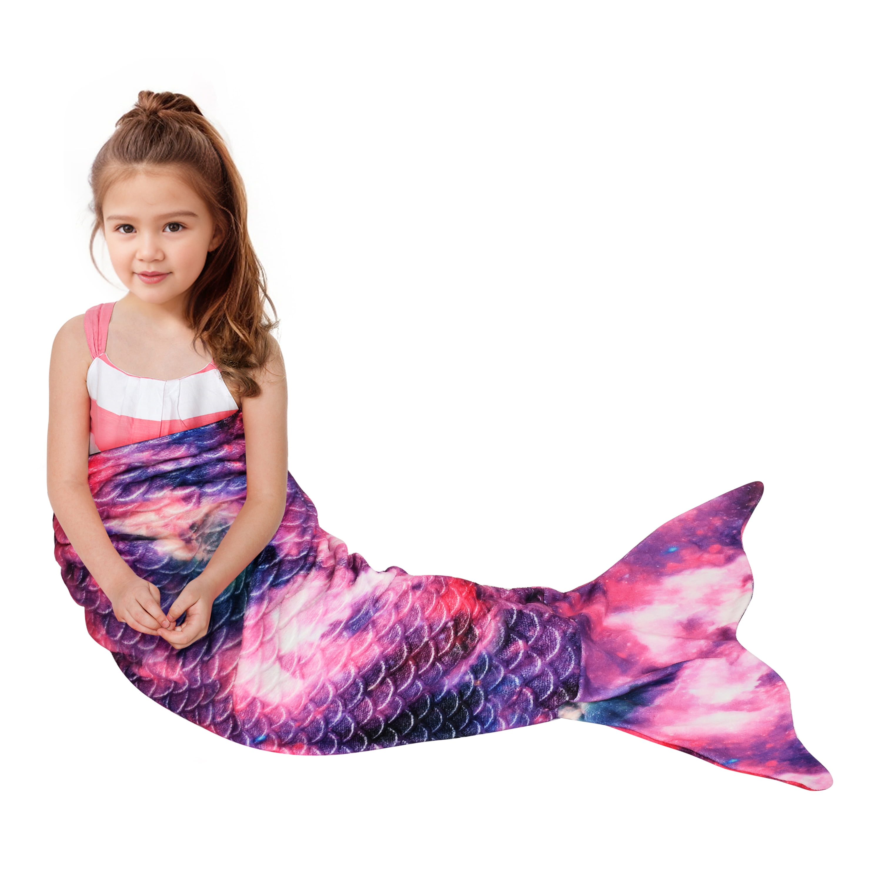Catalonia Kids Mermaid Tail Blanket,Super Soft Plush Flannel Sleeping ...