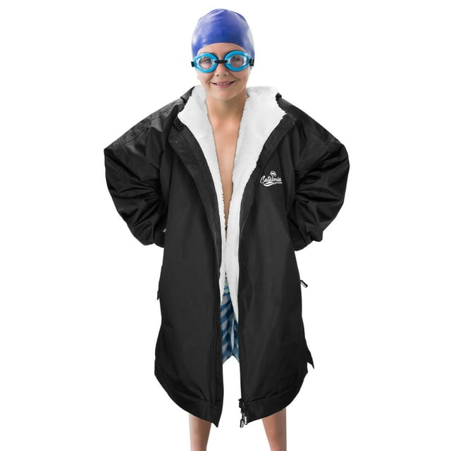 Catalonia Kids Waterproof Swim Parka with Hood, Windproof Fleece Swim ...