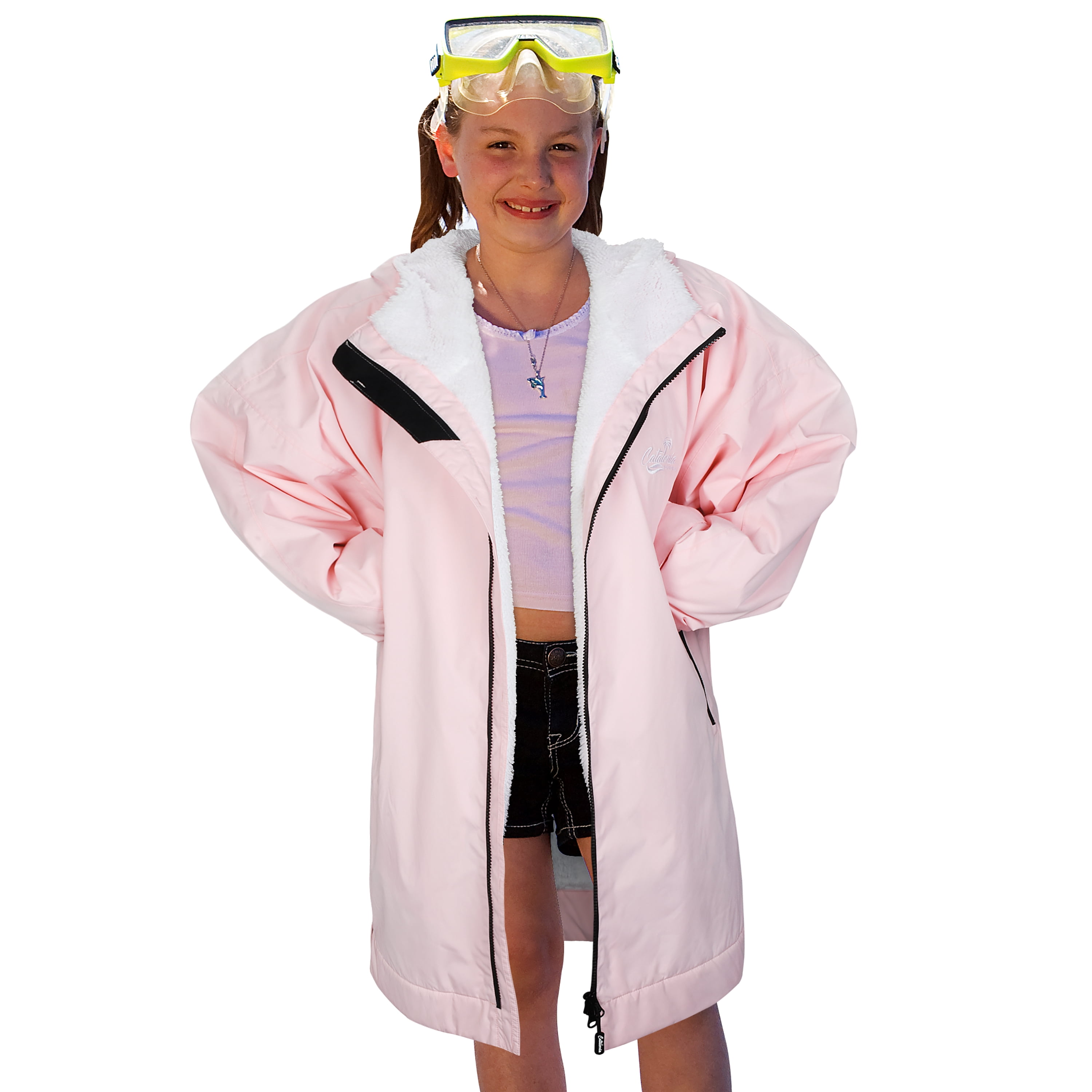 Catalonia Kids Waterproof Swim Parka with Hood, Windproof Fleece Swim ...