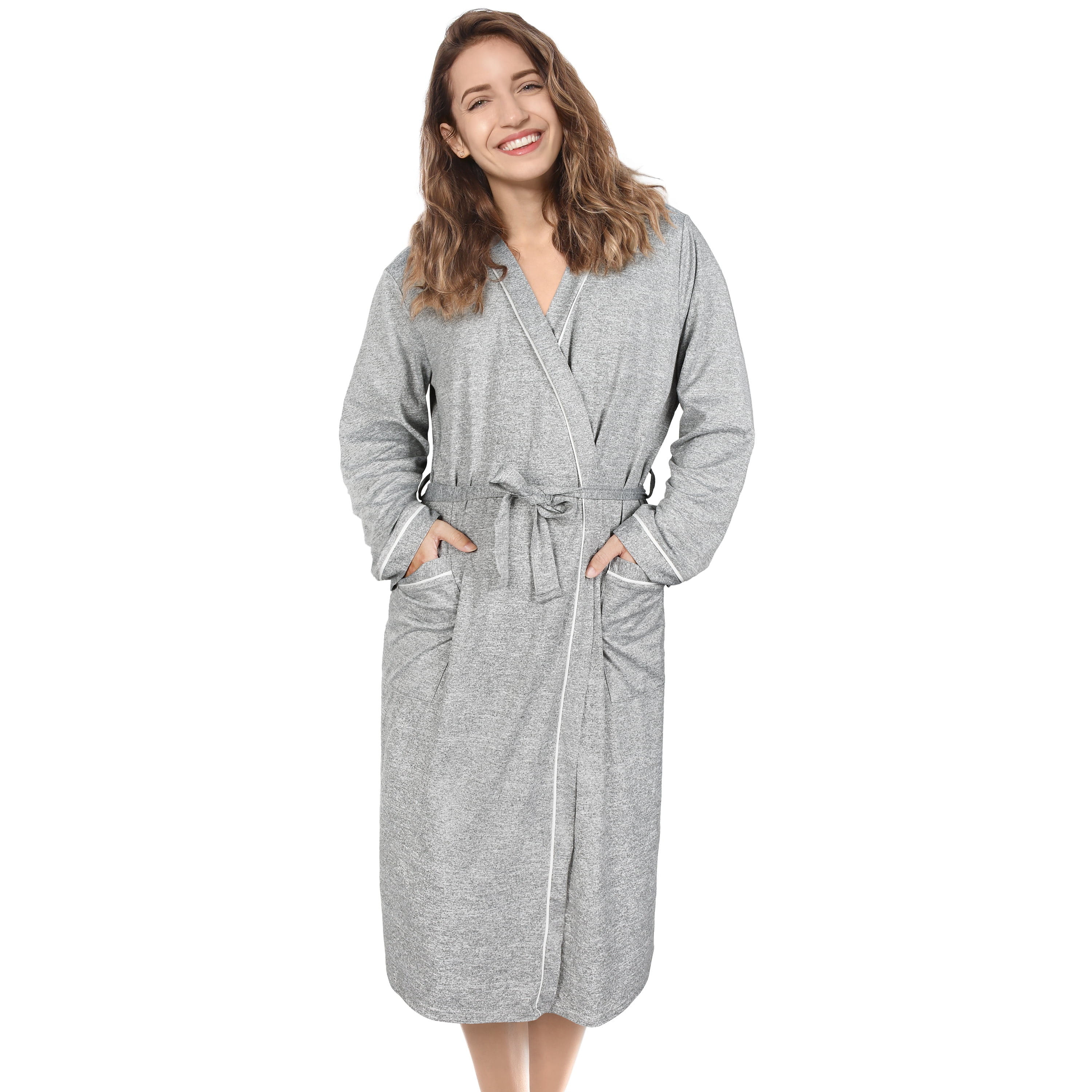 Catalonia Lightweight Ladies Bathrobe, Long Summer Robe with Pockets ...