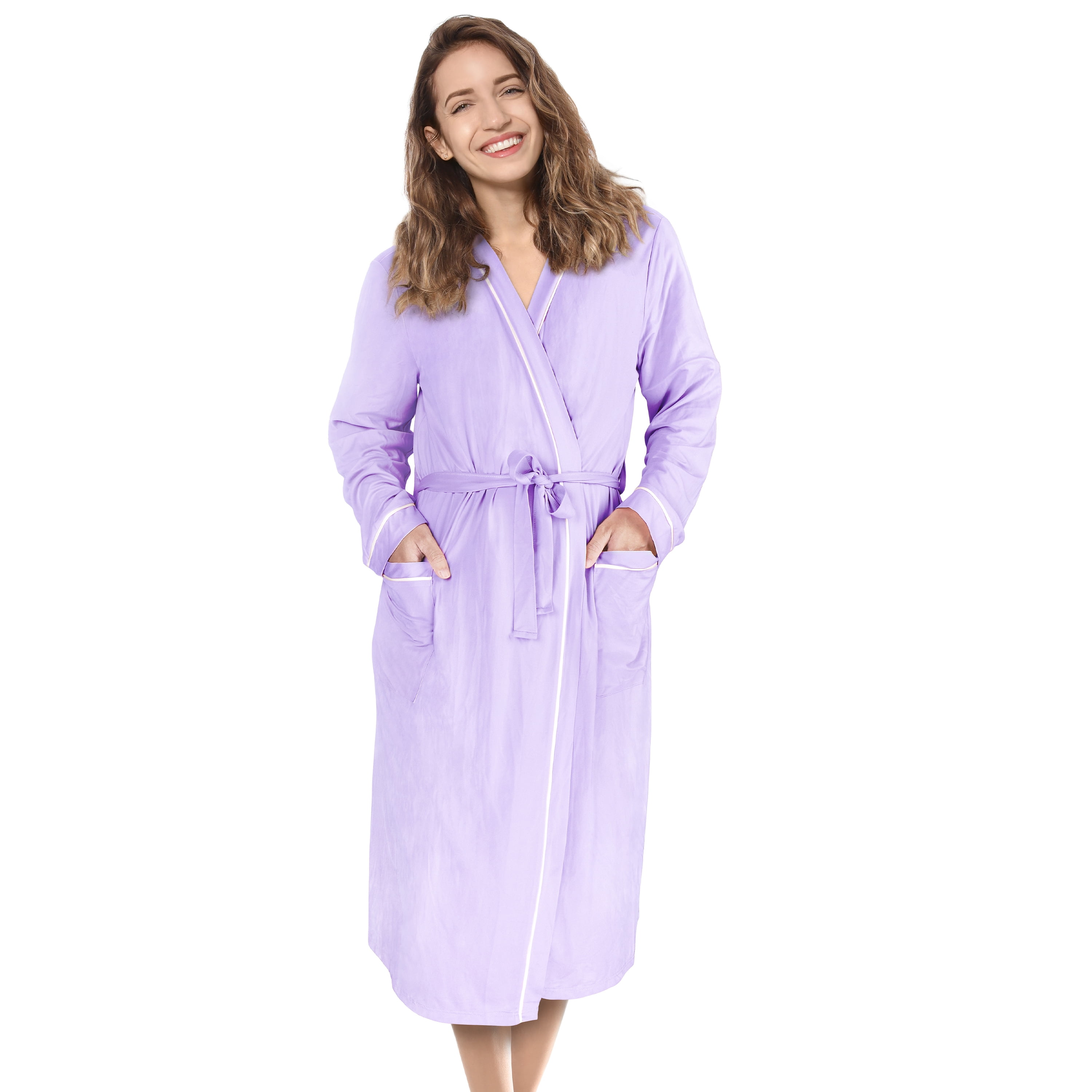 Catalonia Lightweight Ladies Bathrobe, Long Summer Robe with Pockets ...