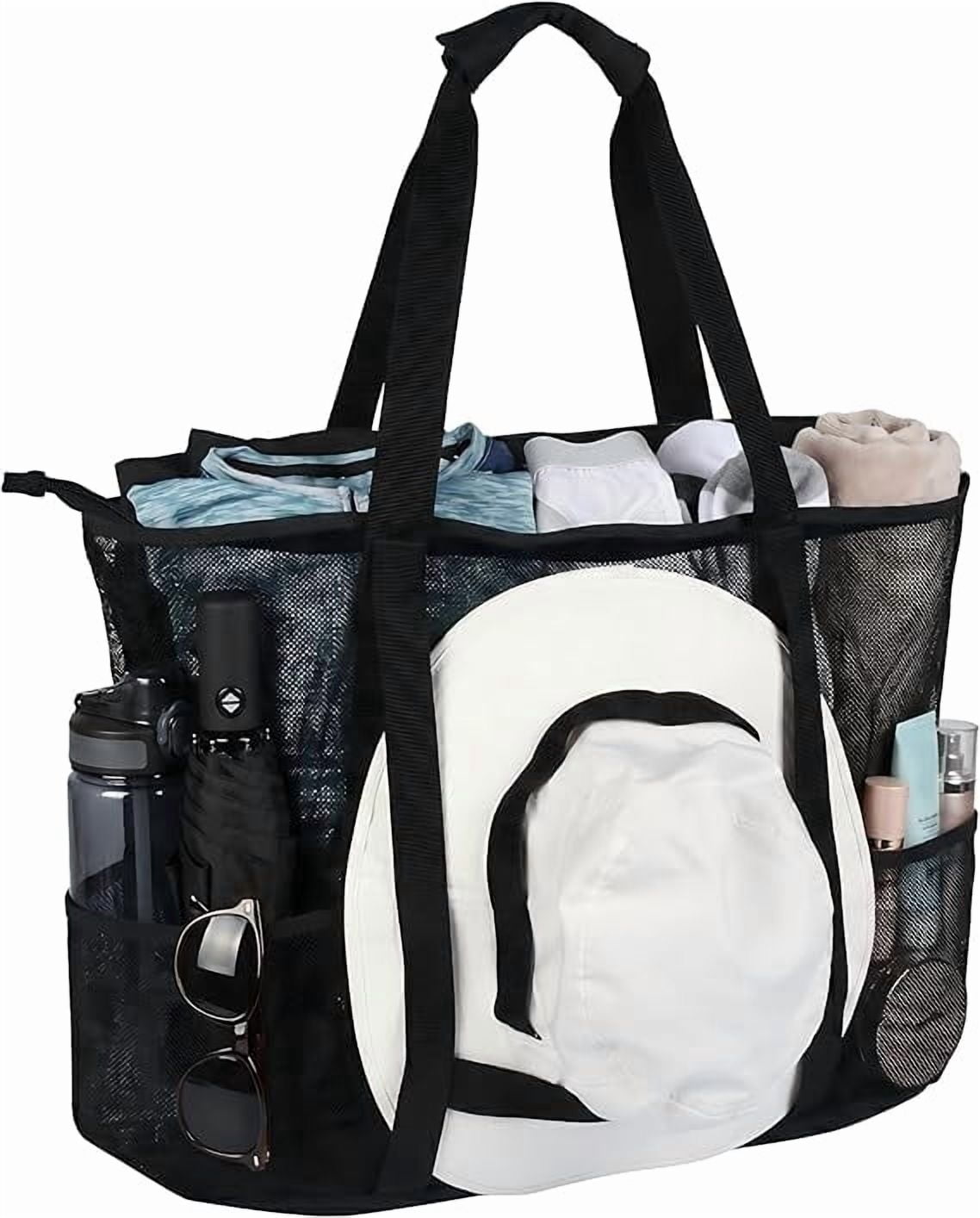 Catalonia Mesh Beach Bag with Holder Strap, Extra Large Tote with ...