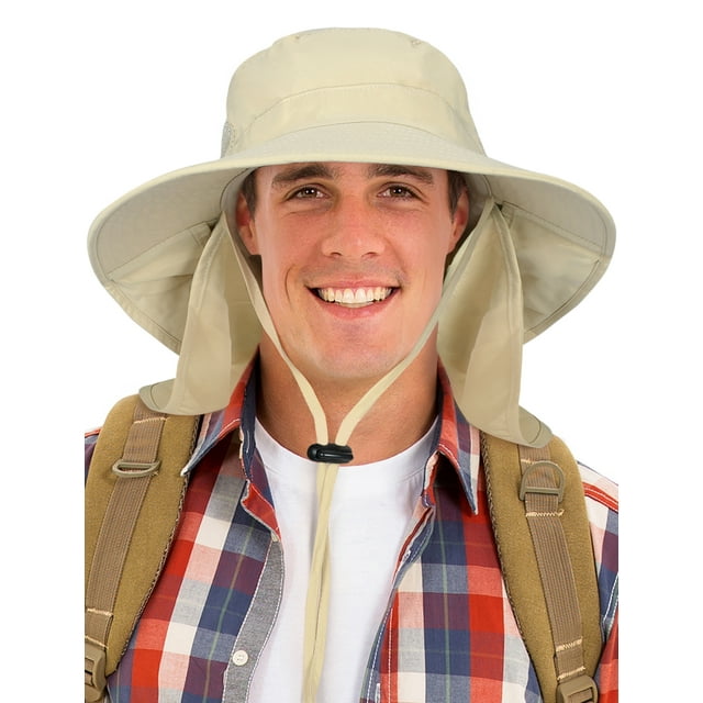 Catalonia Sun Hat for Men,Polyester Outdoor Wide Brim Hat with Neck ...