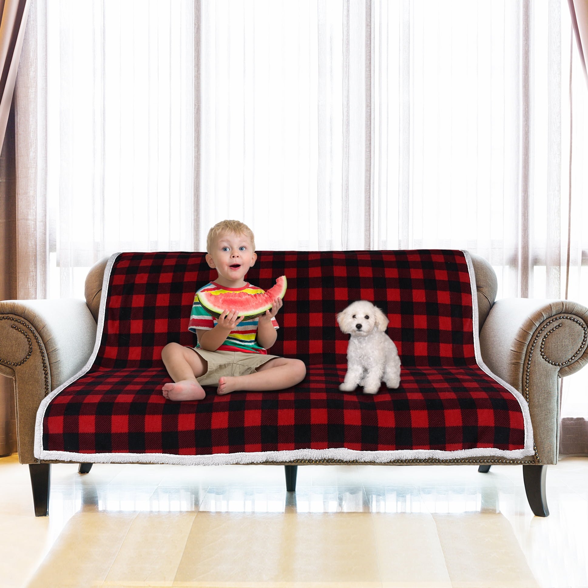 Catalonia Waterproof Fleece Blanket Sherpa Reversible Throw for Boat ...