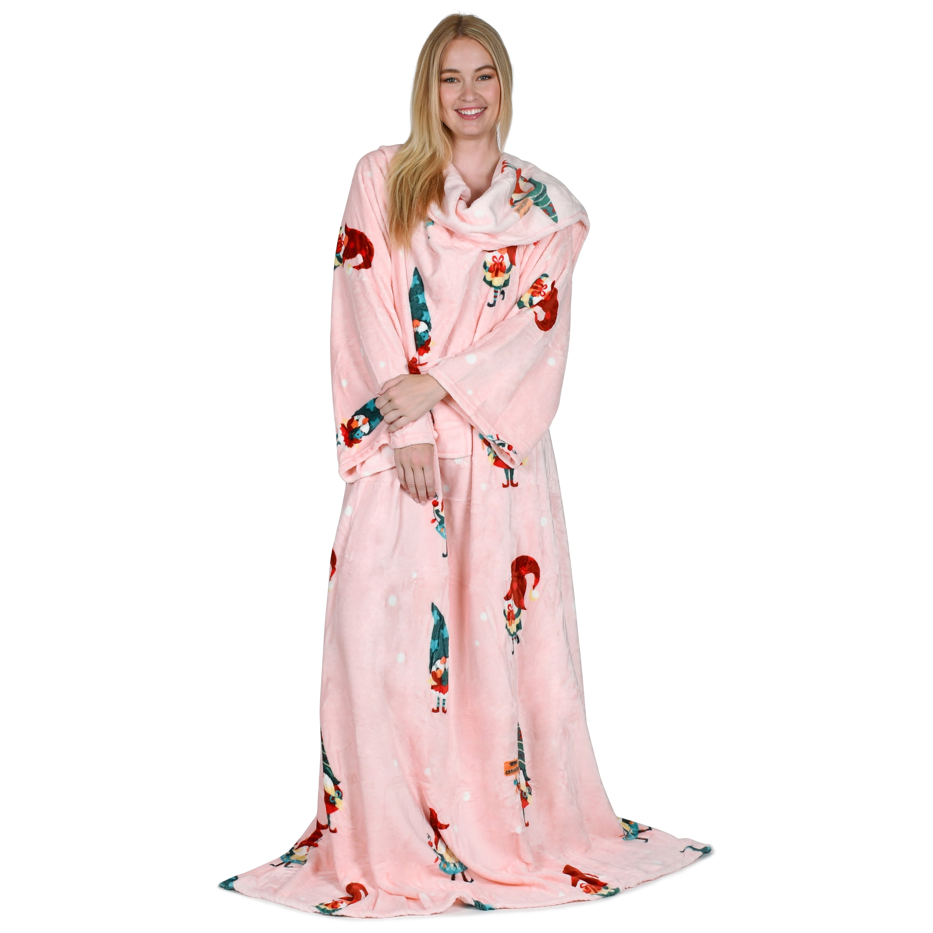 Catalonia Wearable Blanket with Sleeves and Pocket, Cozy, Soft Fleece ...