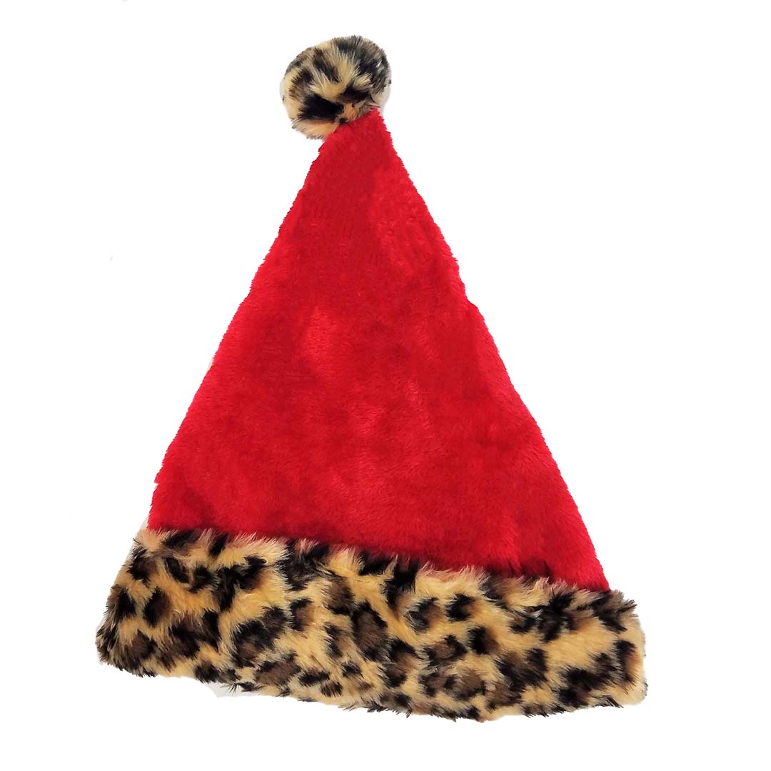 Catalyst Spark Fashion Design Leopard-Spotted, Red Santa Cap for Adults ...