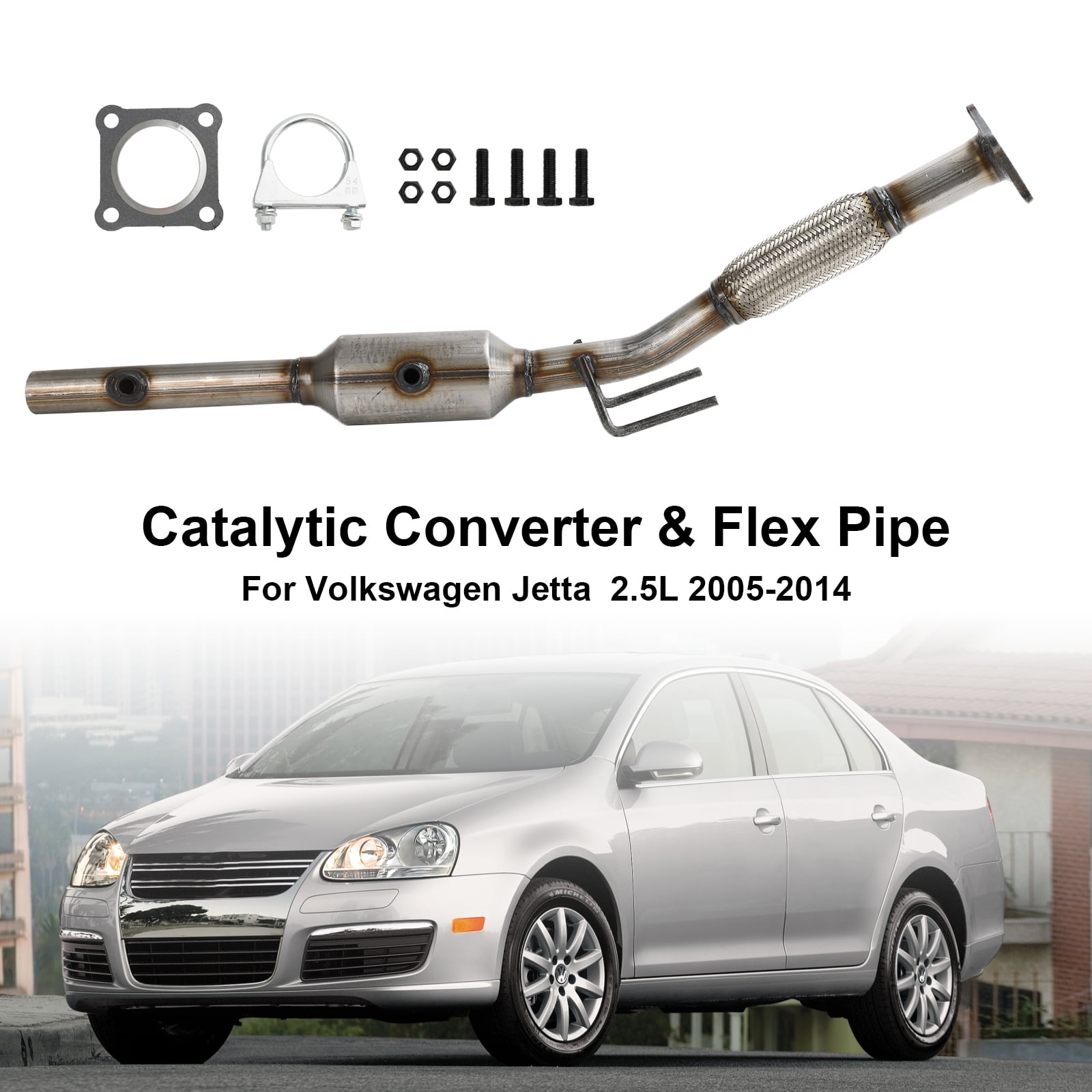 Catalytic Converter & Flex Pipe For Volkswagen Jetta 2.5L 2005 2006 ...