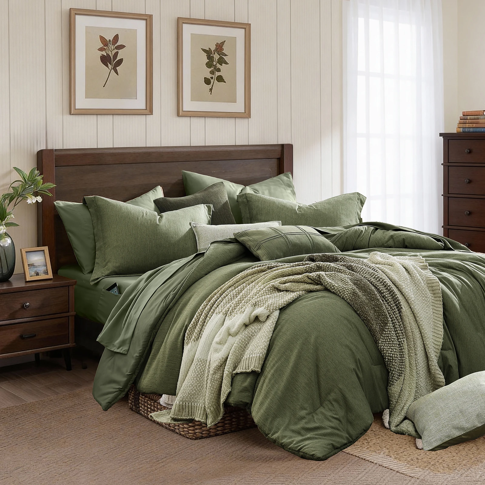 Catami Cationic Dyeing 7-piece Bed in a Bag Comforter Set with Sheets ...