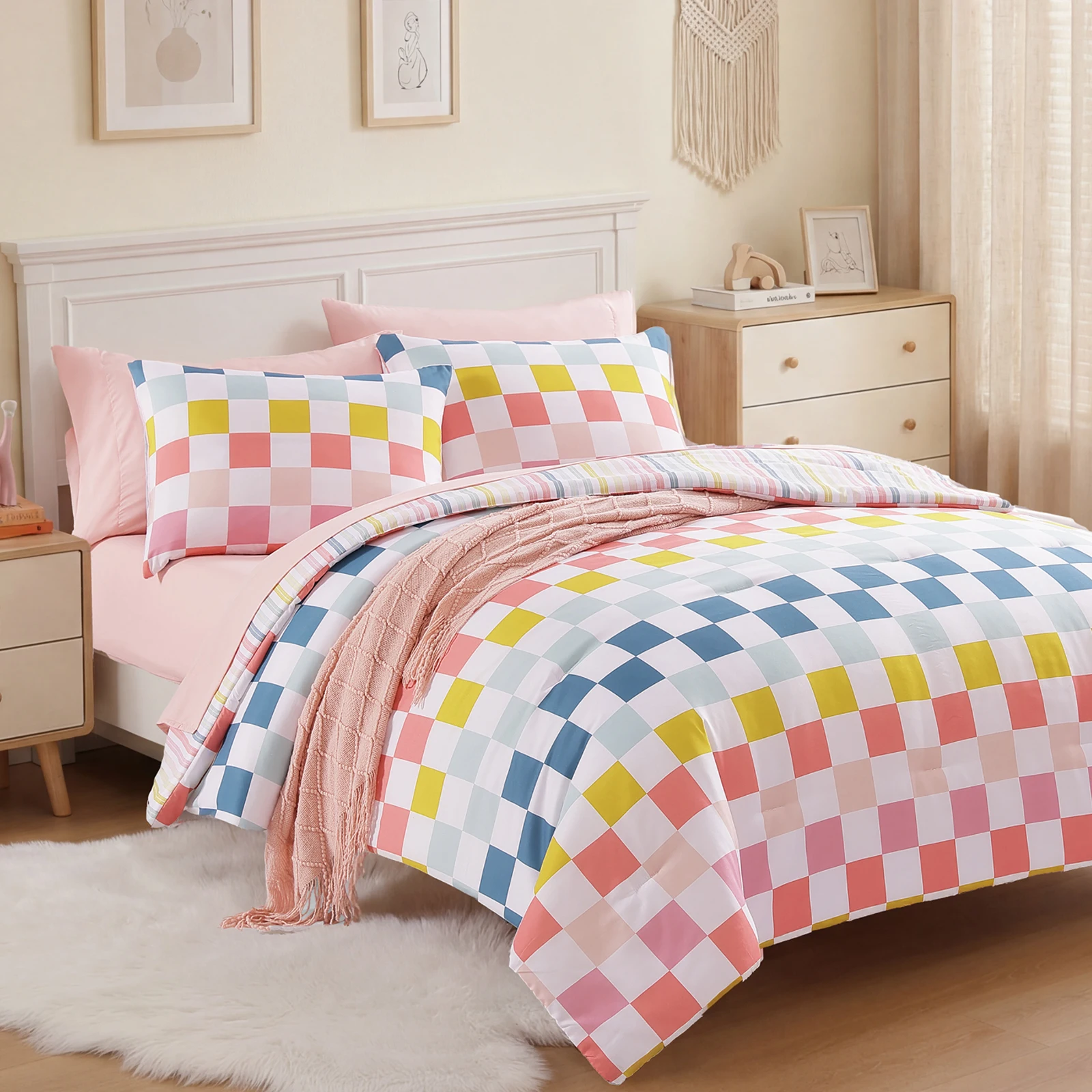 Catami gold foil Design 5-piece Bed in a Bag Comforter Set with Sheets ...