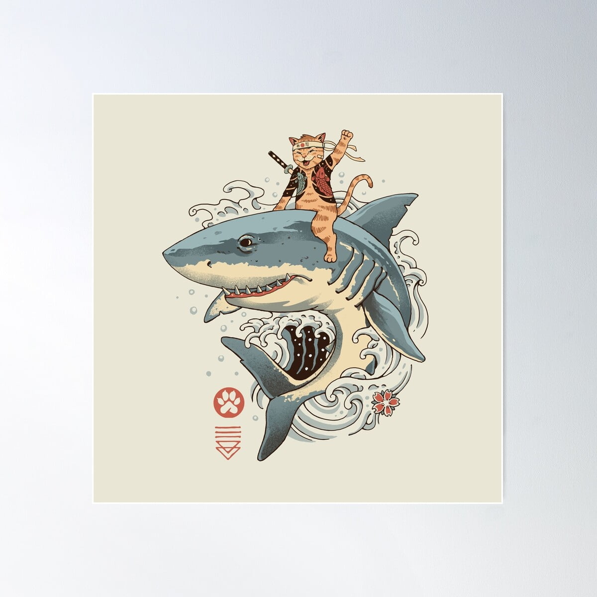 Catana Shark Poster Wall Art, Modern Wall Decor For Living Room Bedroom ...