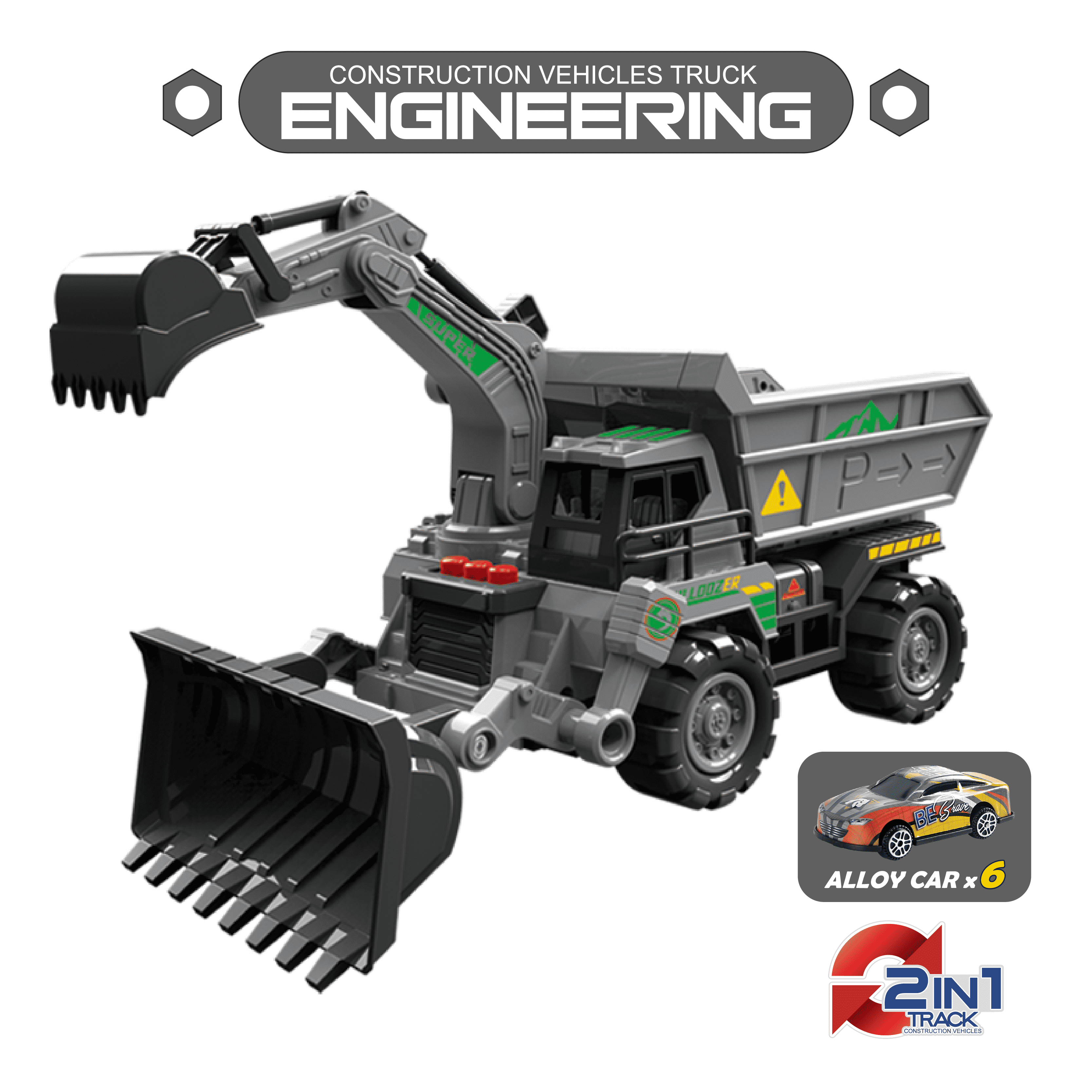 Catapult-Launch Alloy Engineering Truck Set - STEM Toy Gift for Kids ...